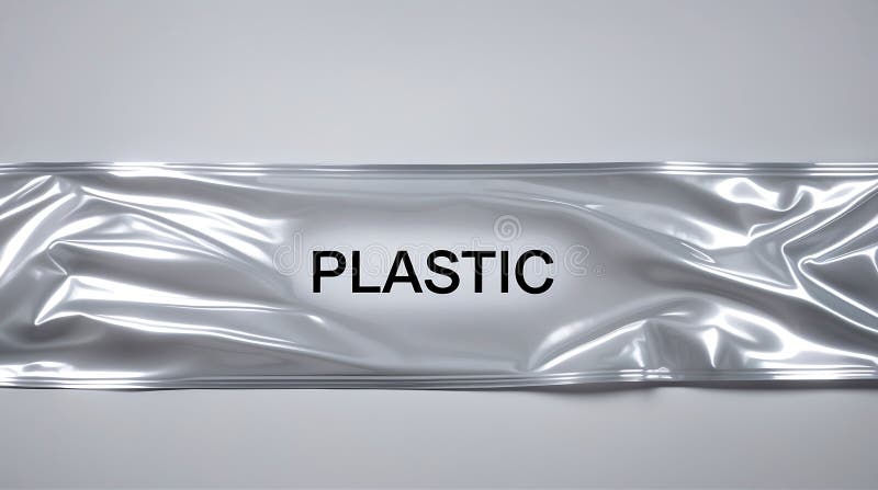 Shiny Plastic Sheet with the Word Plastic Printed on Its Surface Stock ...