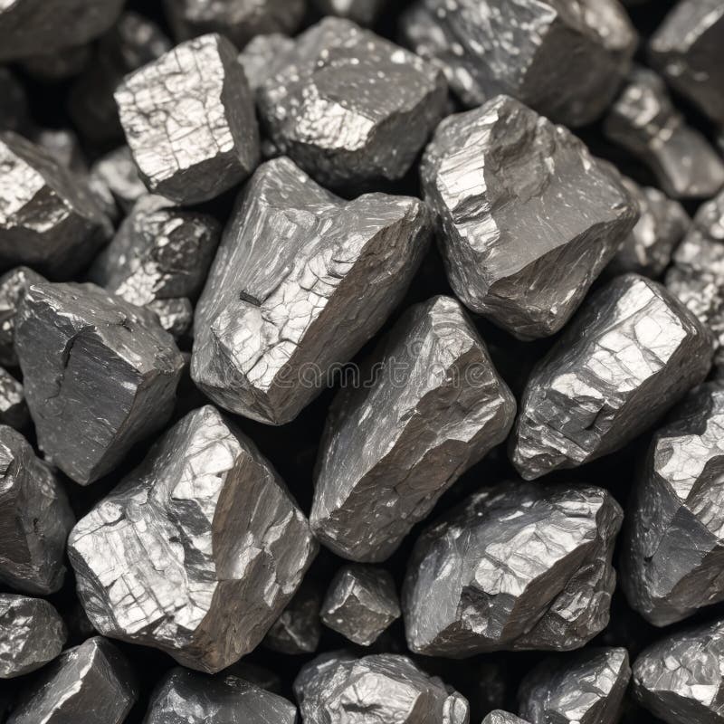 Shiny Platinum Ore Nuggets in Natural Light Mineral Mining Concept ...