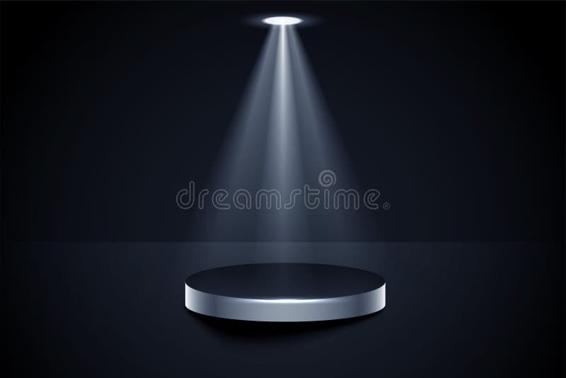 Shiny Podium Stage with Spotlight Focus Background Stock Vector ...