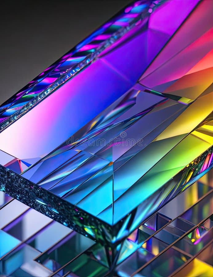 Shiny Prismatic Grid Background, Ai Generative Stock Illustration ...