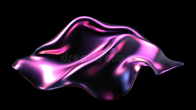 A Shiny, Purple, and Pink Abstract Shape Against a Black Background ...