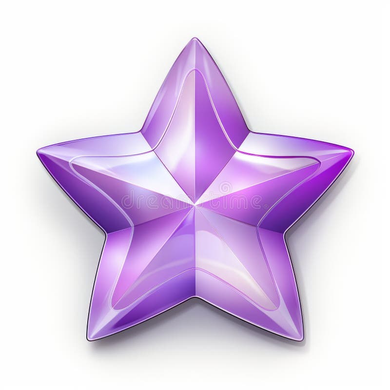 A Shiny Purple Star on a White Background Stock Illustration ...