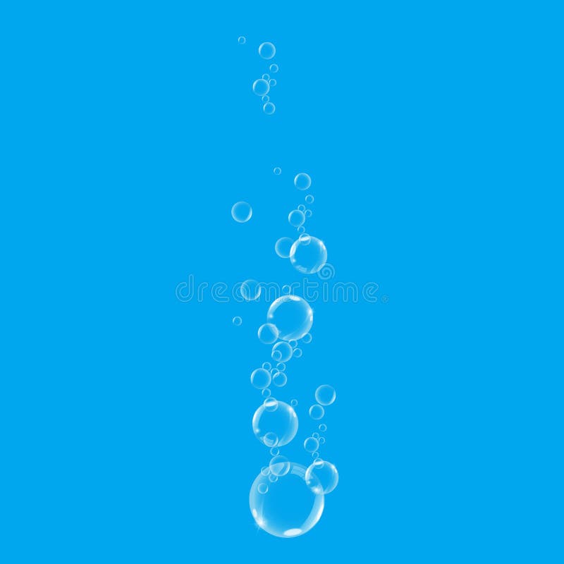 Shiny Quality Group of Bubbles Rising from Bottom To Top. Vector ...