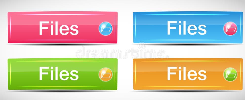 Shiny Rectangle Menu Buttons Vector Illustration Stock Vector ...