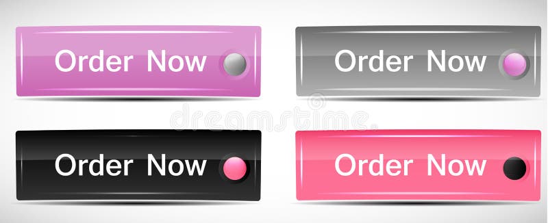 Shiny Rectangle Menu Buttons Vector Illustration Stock Vector ...