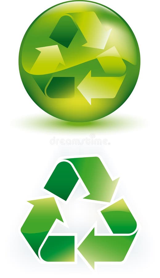 Sphere with recycle arrows stock vector. Illustration of shadow - 8651582