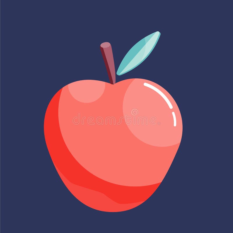 Red Apple. Vector Icon in Modern Flat Style Stock Vector - Illustration of design, juice: 142489699