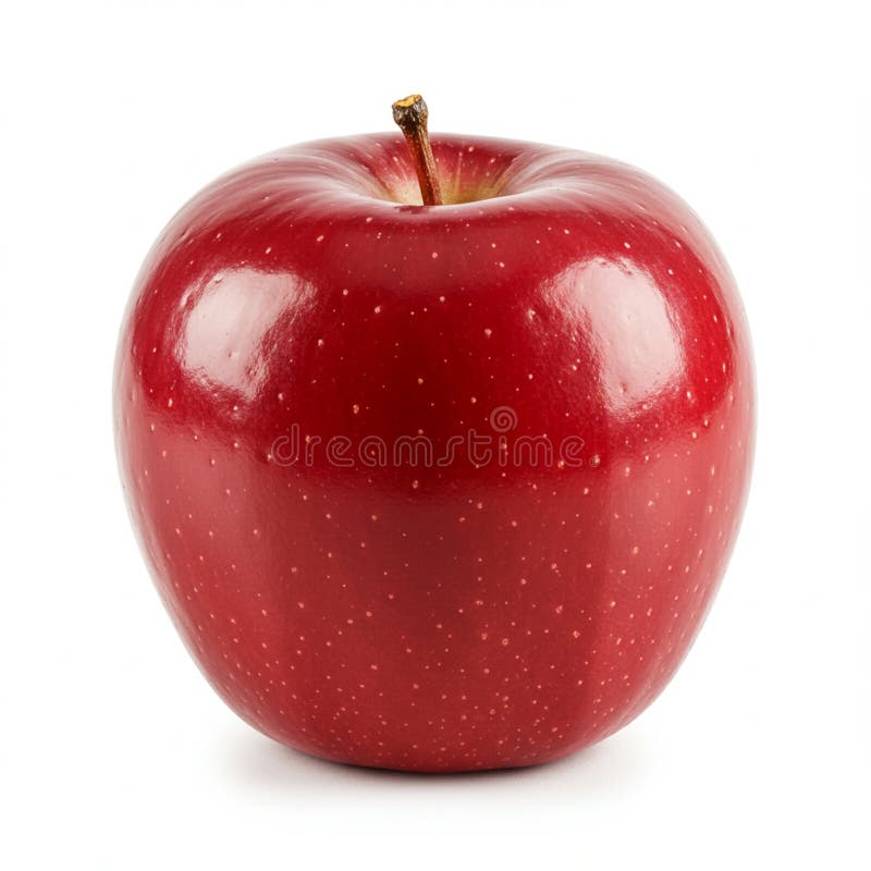 A Shiny, Red Apple with a Smooth, Glossy Surface and Small White ...