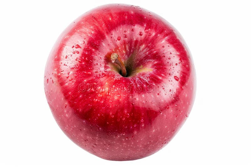 Shiny Red Apple on White Background. AI Image Stock Photo - Image of ...