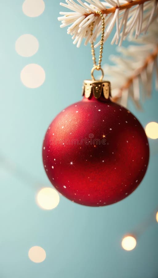 Shiny Red Bauble on Thin String, Festive Sparkle , Red Bauble, Hanging ...