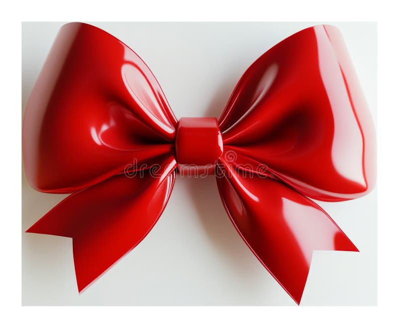 Shiny Red Bow with Reflection, Decorative Gift Element Concept Stock ...