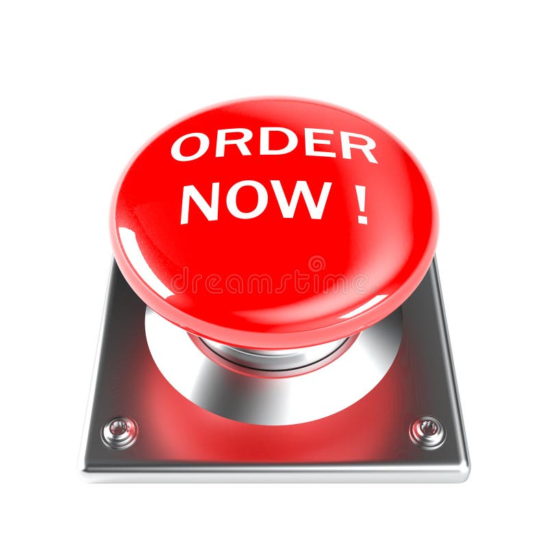 Shiny Red Button with Order Now Stock Illustration - Illustration of ...