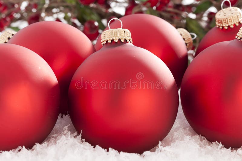 Shiny Red Christmas Ornament Stock Photo - Image of decor, celebration ...
