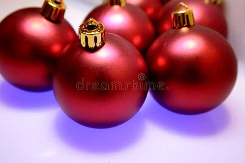 Shiny Red Christmas Tree Balls Stock Photo - Image of custom, solid ...