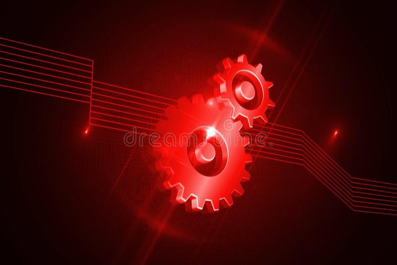 Shiny red cogs stock illustration. Illustration of technology - 35792645
