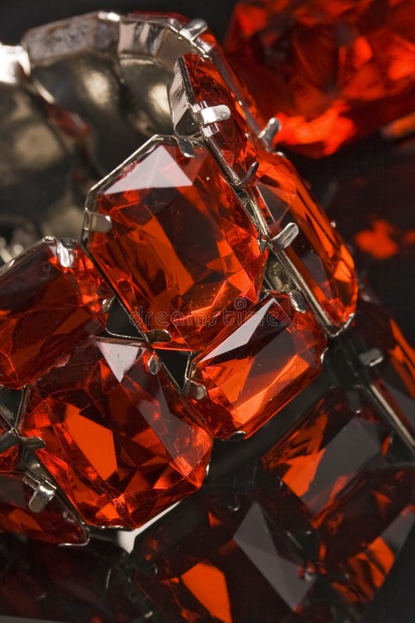 Shiny Red Crystal Bracelet Reflexion Stock Photo - Image of transparent ...