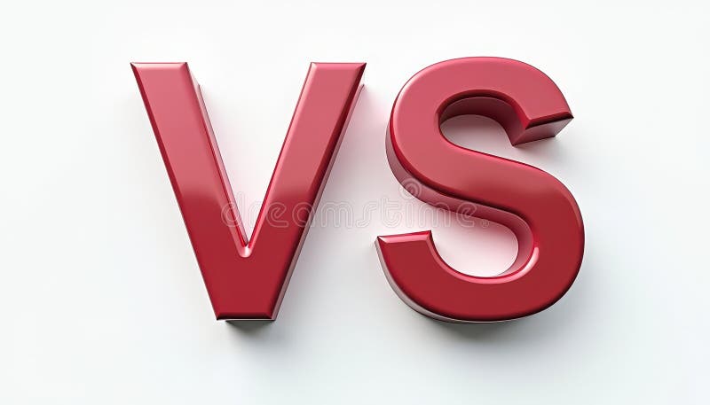 Shiny Red 3D VS Letters on a White Background. Stock Illustration ...