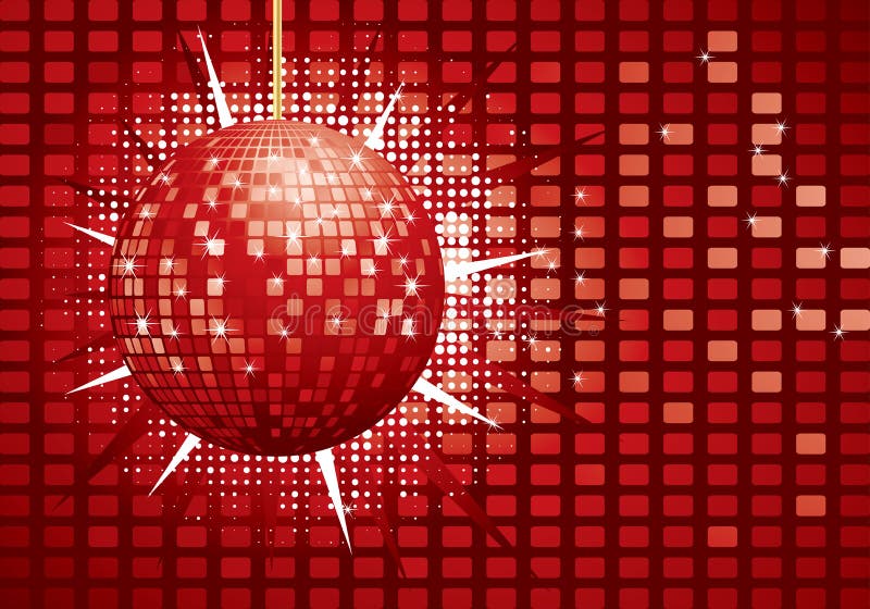 Shiny red disco ball stock vector. Illustration of vector - 11073351