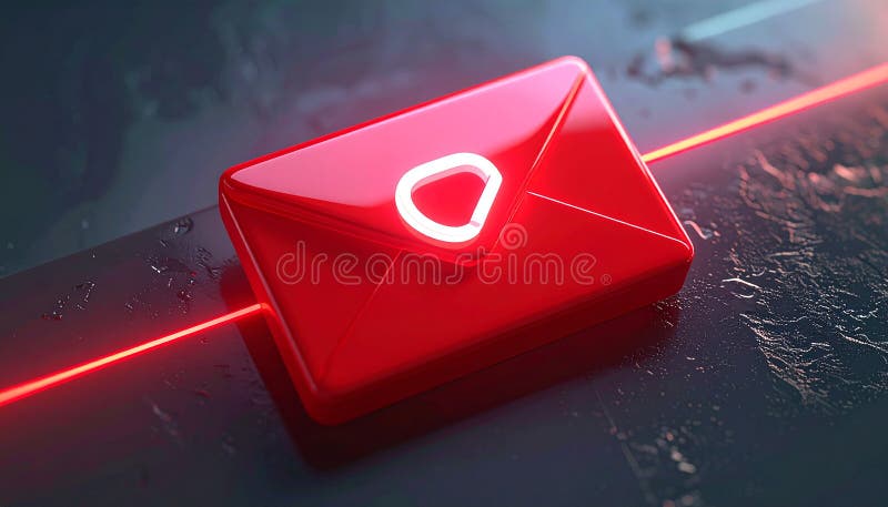 Mail Support. Red EMail Icon. Important Mail- Communication - Support ...