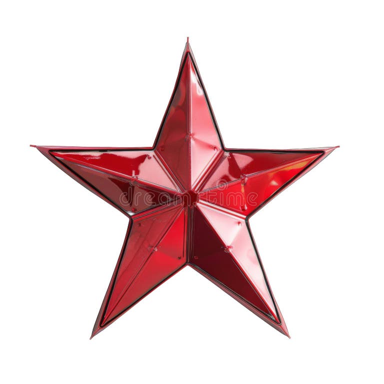 A Shiny Red Five-Pointed Star Isolated on White Background Stock Photo ...