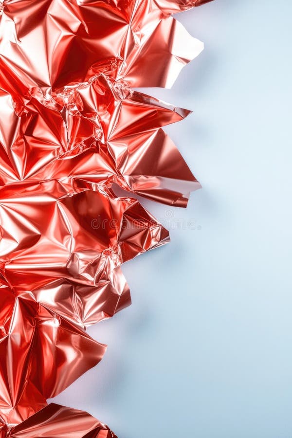 Shiny Red Foil Texture on Light Blue Background Stock Illustration ...