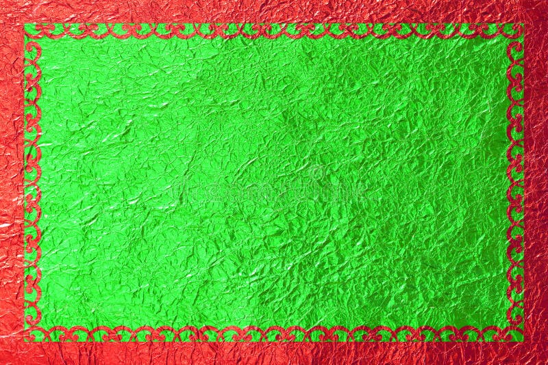 Shiny Red Frame with a Pattern on the Green Foil Background. Stock ...