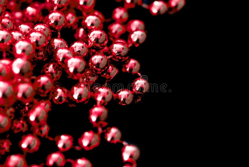 Shiny Red Garland on a Dark Surface. Abstract Christmas Background ...