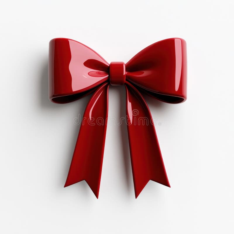 Shiny Red Gift Bow with Golden Edges Stock Illustration - Illustration ...