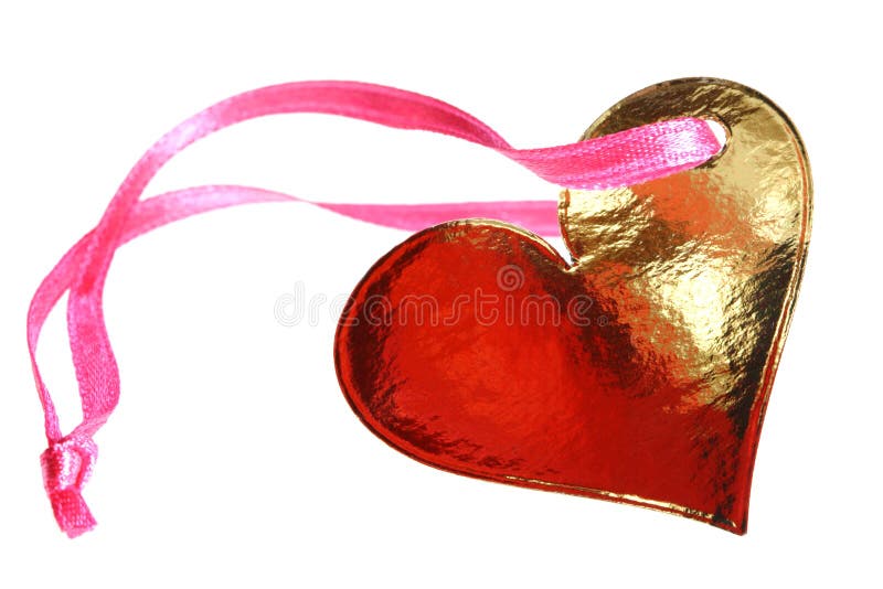Shiny Red Gold Heart Shape Gift Tag Stock Image - Image of vibrant ...