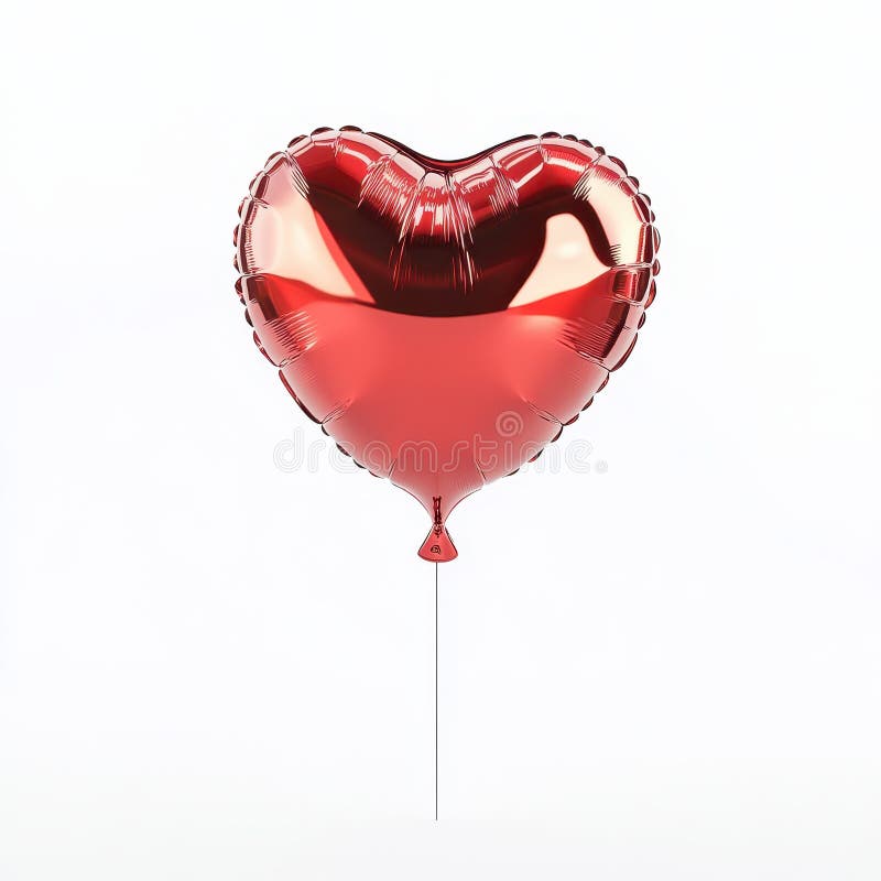A Shiny Red Heart-shaped Balloon with a String, Symbolizing Love and ...