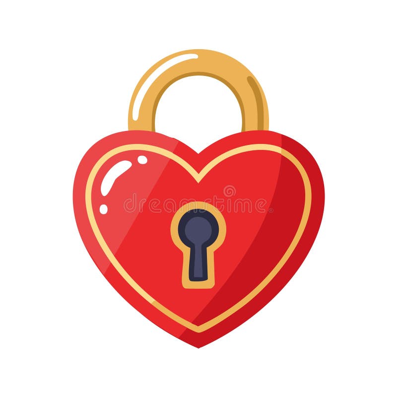 A Shiny Red Heart Shaped Padlock As a Symbol of Love Romance and ...