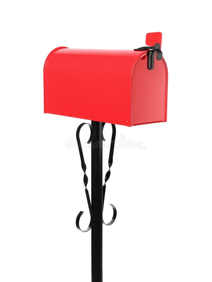 Shiny Red Letter Box on White Background Stock Photo - Image of design ...