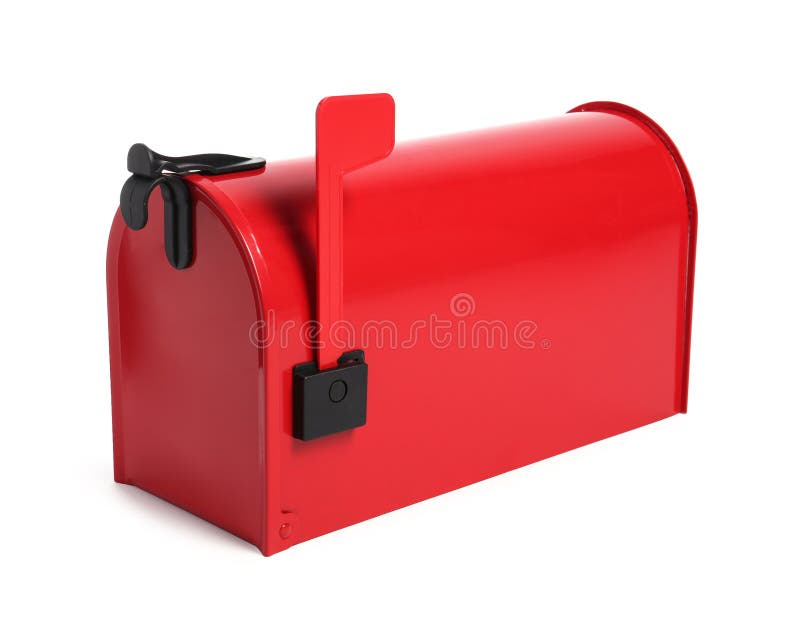 Shiny Red Letter Box on White Background Stock Image - Image of ...