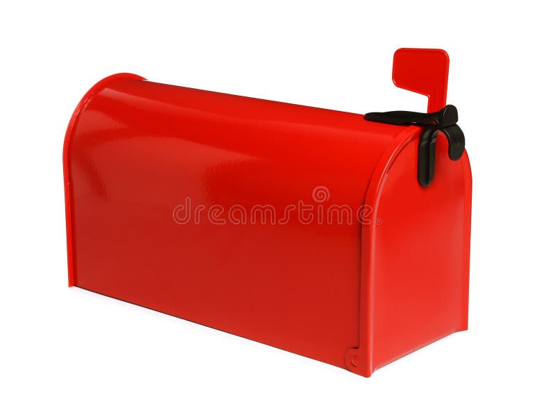 Shiny Red Letter Box on White Background Stock Photo - Image of design ...