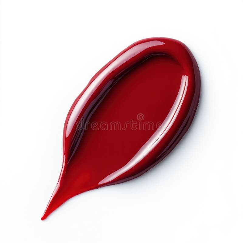 Shiny Red Liquid Drop with Smooth Curves on White Background Stock ...