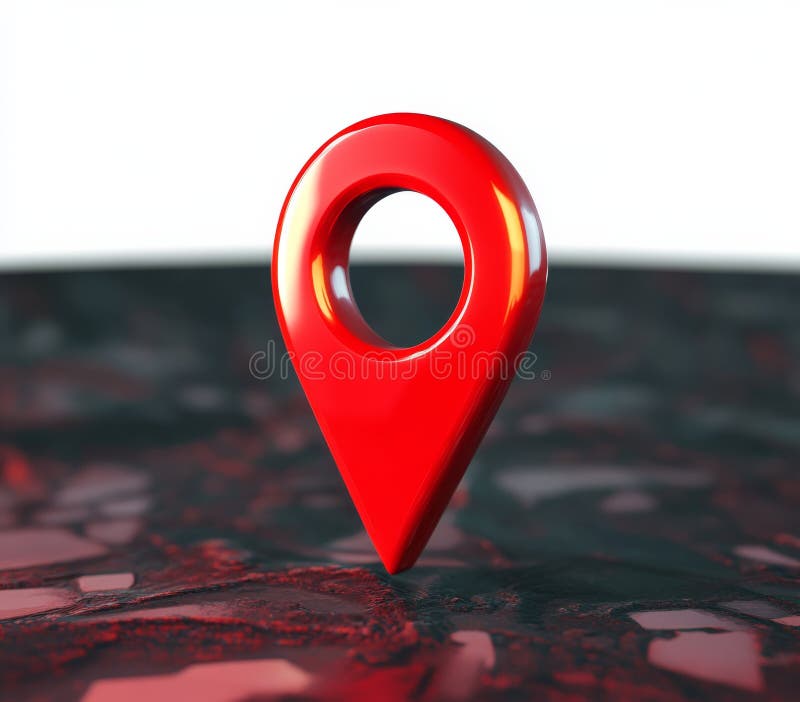 Shiny Red Location Pin on Detailed Surface, Map ,location Stock ...