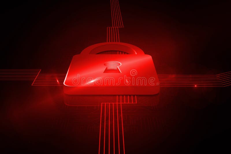 Shiny red lock stock illustration. Illustration of futuristic - 35792588