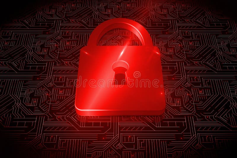 Shiny red lock stock illustration. Illustration of futuristic - 35792588