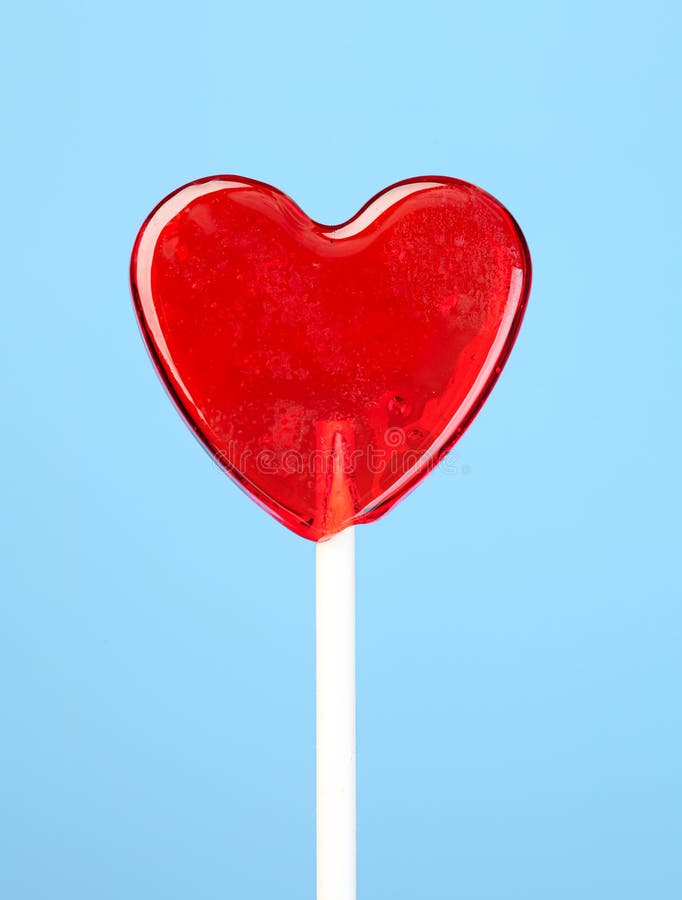 Shiny Red Lollipop in the Shape of a Heart for Valentine`s Day Stock ...