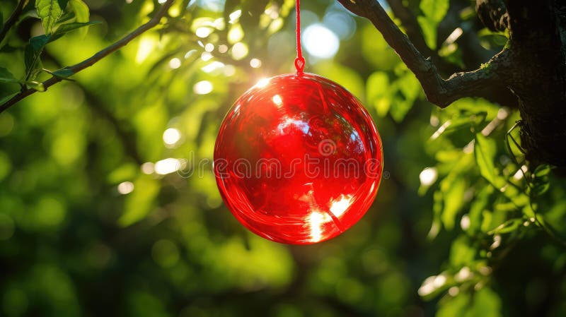 Shiny red orb stock illustration. Illustration of green - 340036412