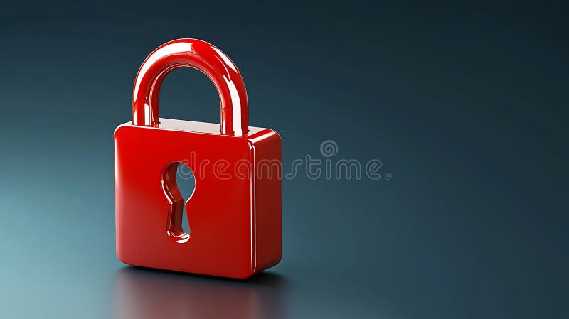 Shiny Red Padlock Symbolizes Security and Protection, Representing ...