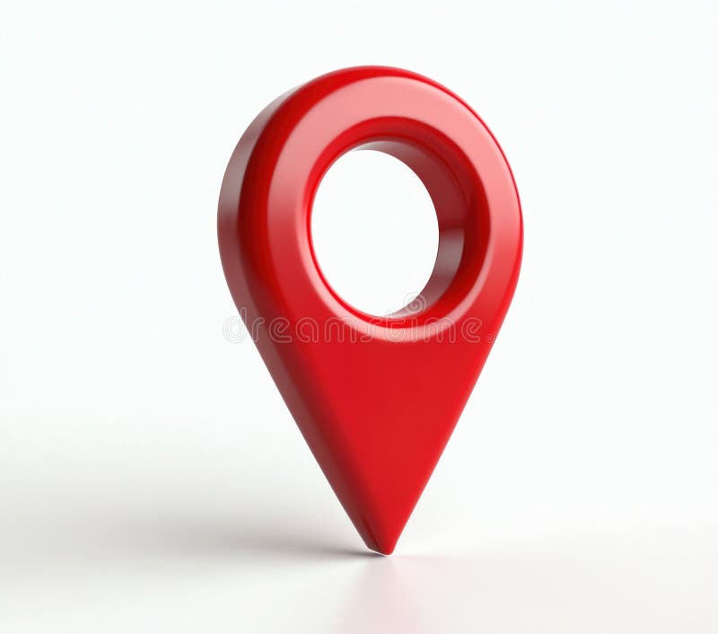 Shiny Red Pin Indicates Delivery Location, Destination. 3D Render ...