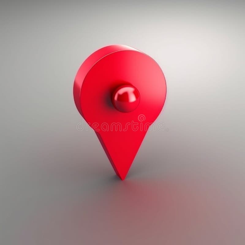 Red Map Pointer on a Gray Background. 3D Illustration. 3D Rendering ...