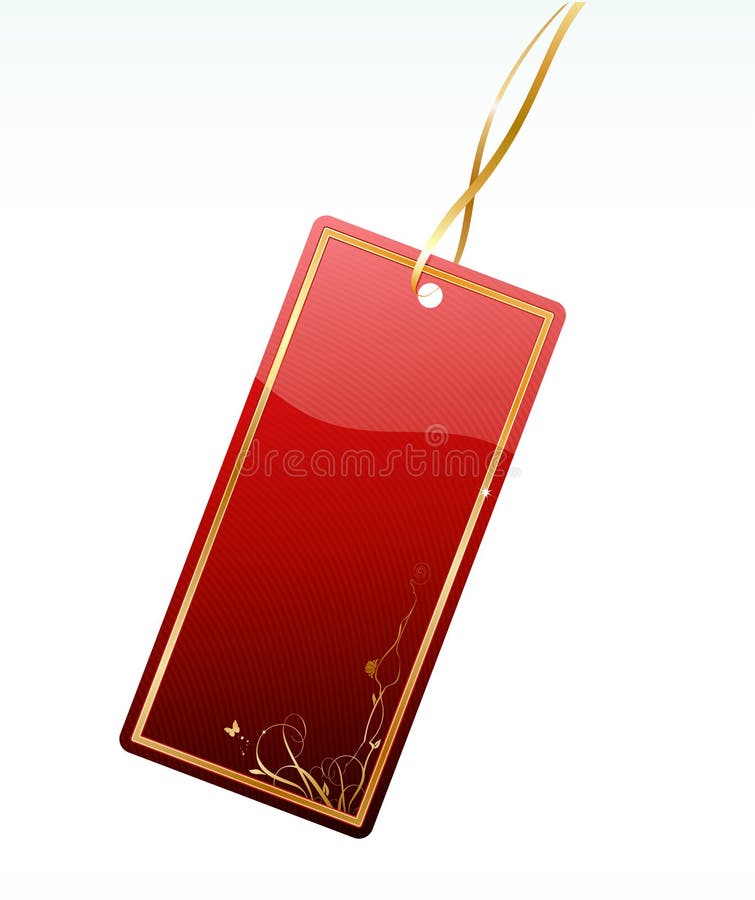 Shiny red price tag stock vector. Illustration of fashion - 7178586