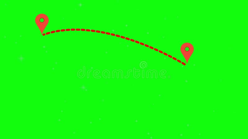 Shiny Red Realistic Map Pin. Vector 3d Pointers Isolated on Green ...