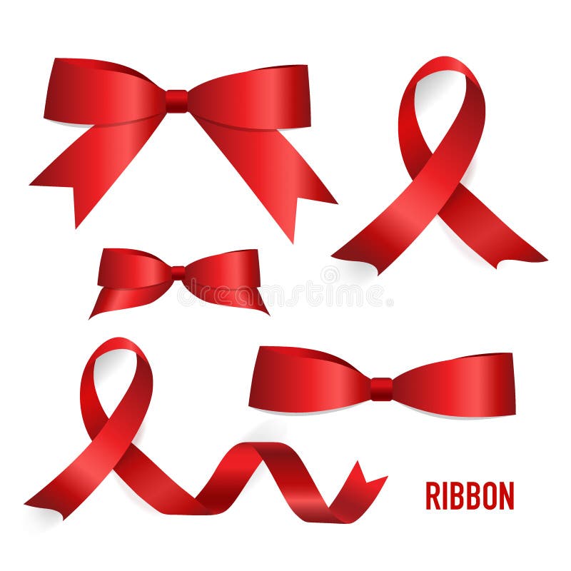 Shiny Red Ribbon. Vector Illustration Stock Vector - Illustration of ...