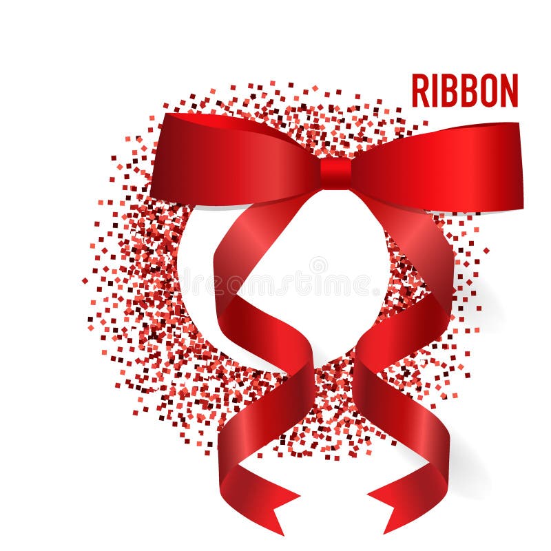 Shiny Red Ribbon. Vector Illustration Stock Vector - Illustration of ...