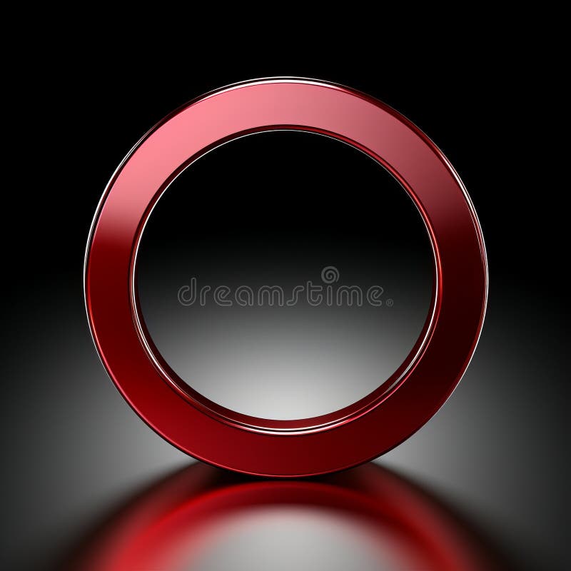 A Shiny Red Ring on a Black Background Stock Photo - Image of curve ...