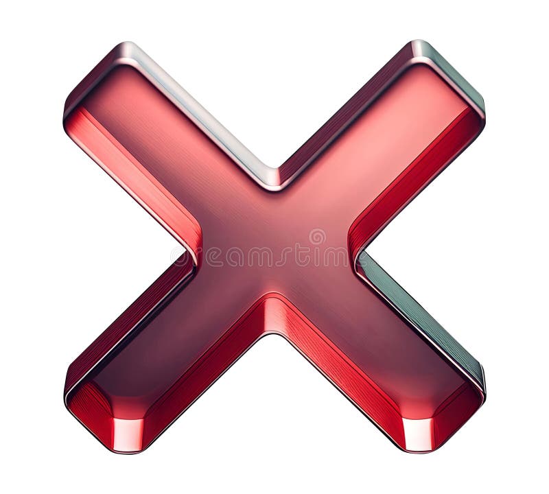 Shiny Red X Sign on Black Surface Stock Illustration - Illustration of ...