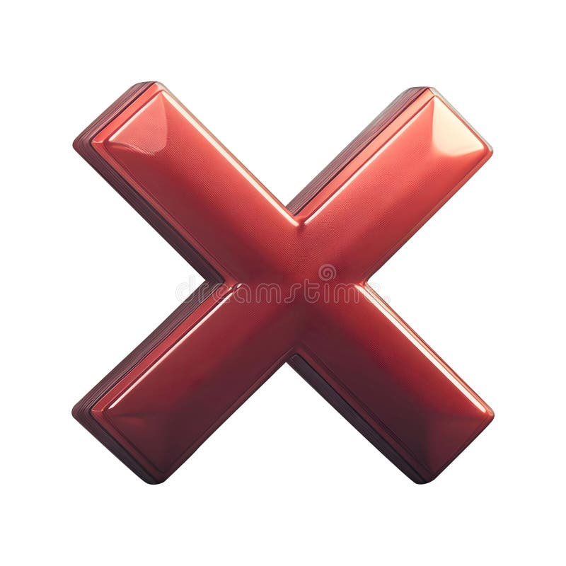 Shiny Red X Sign on Black Surface Stock Illustration - Illustration of ...